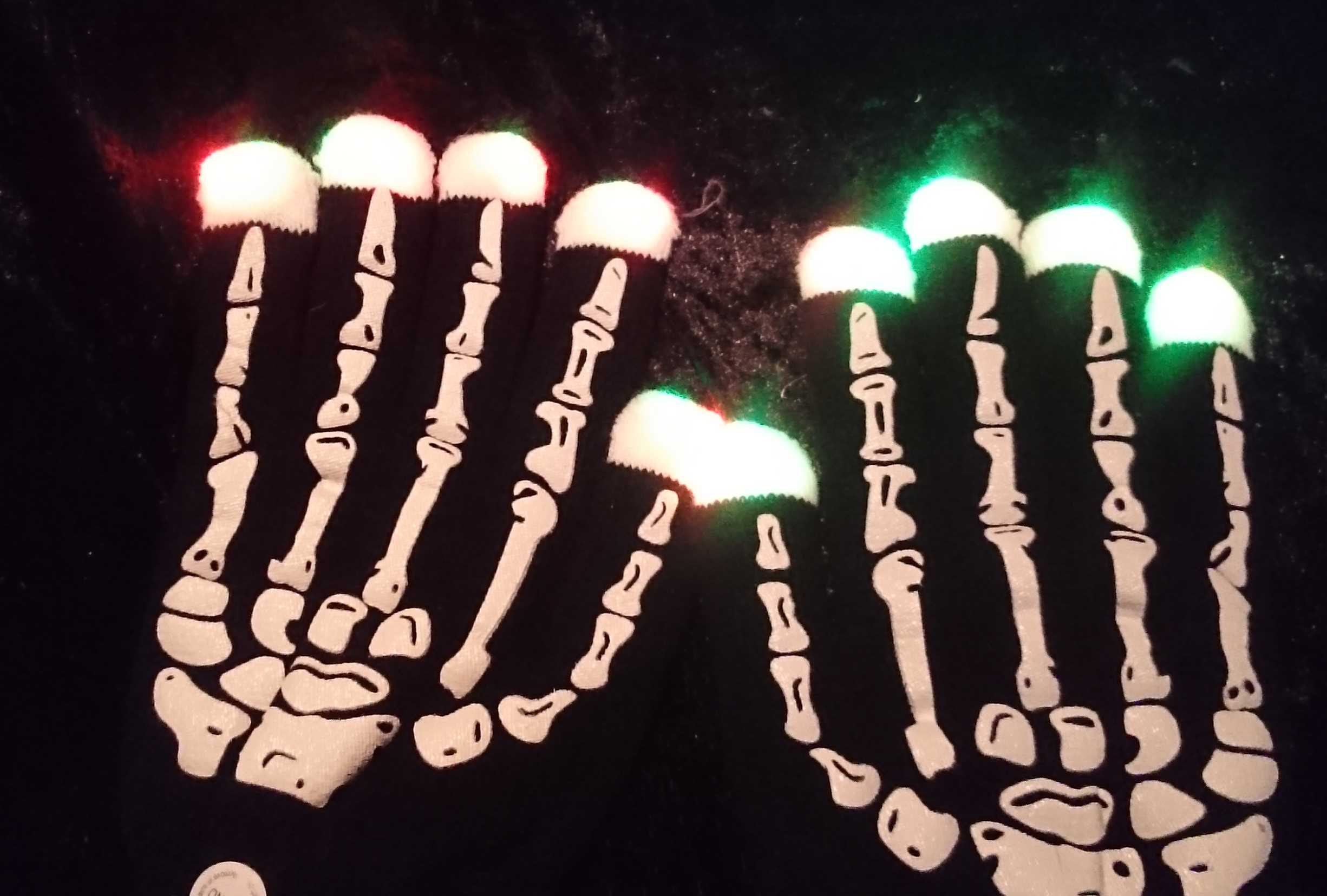 leds-blink.de - NEU 1 PAAR Bone Skelett Knochen LED blink leucht Hand ...