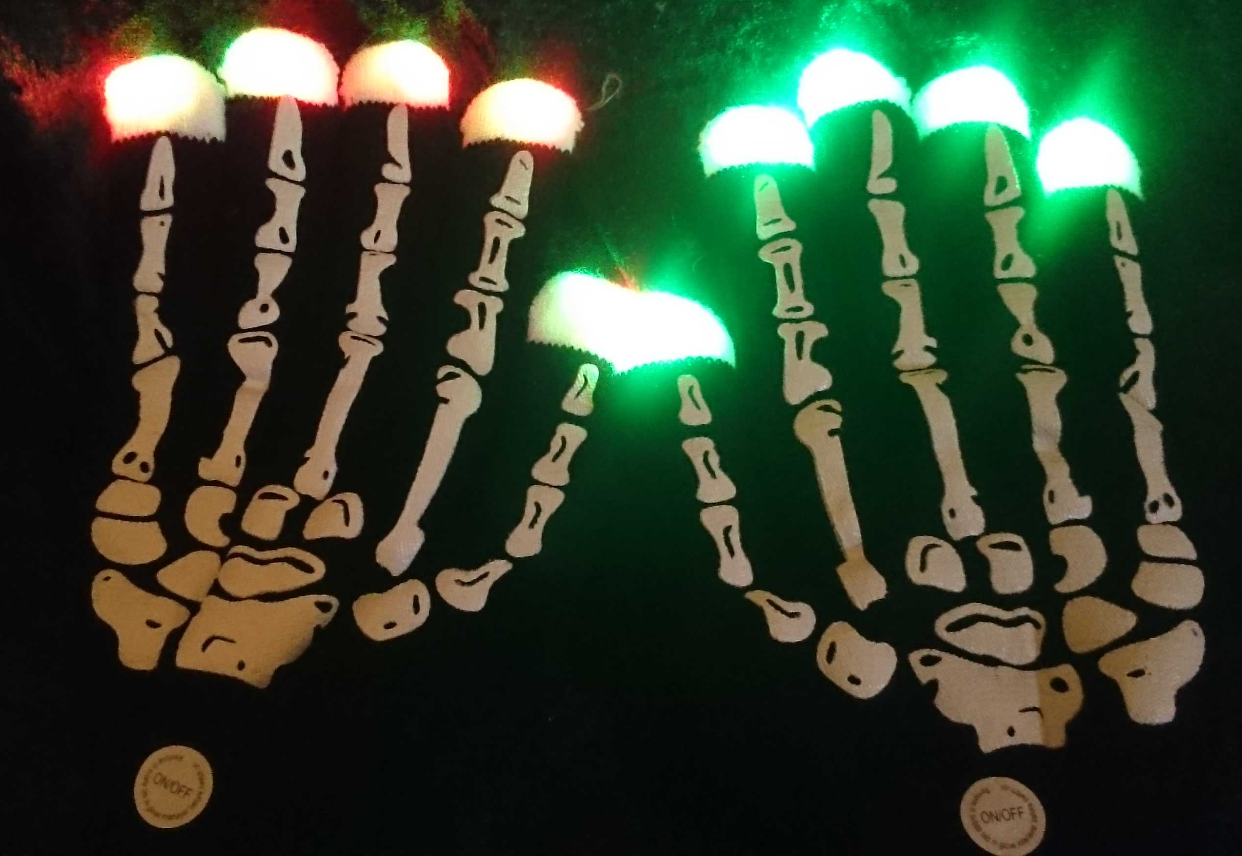 leds-blink.de - NEU 1 PAAR Bone Skelett Knochen LED blink leucht Hand ...
